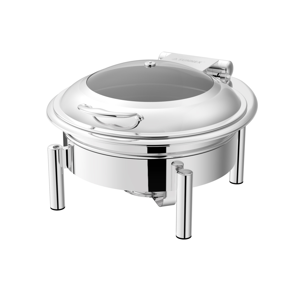 Round 6.8L Stainless Steel Chafer with Straight Cylinder Legs (Genoa ...